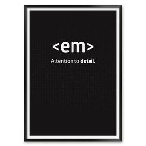 Coding Poster, Gift for Programmers, Em CSS Code Print, Web Designer ...