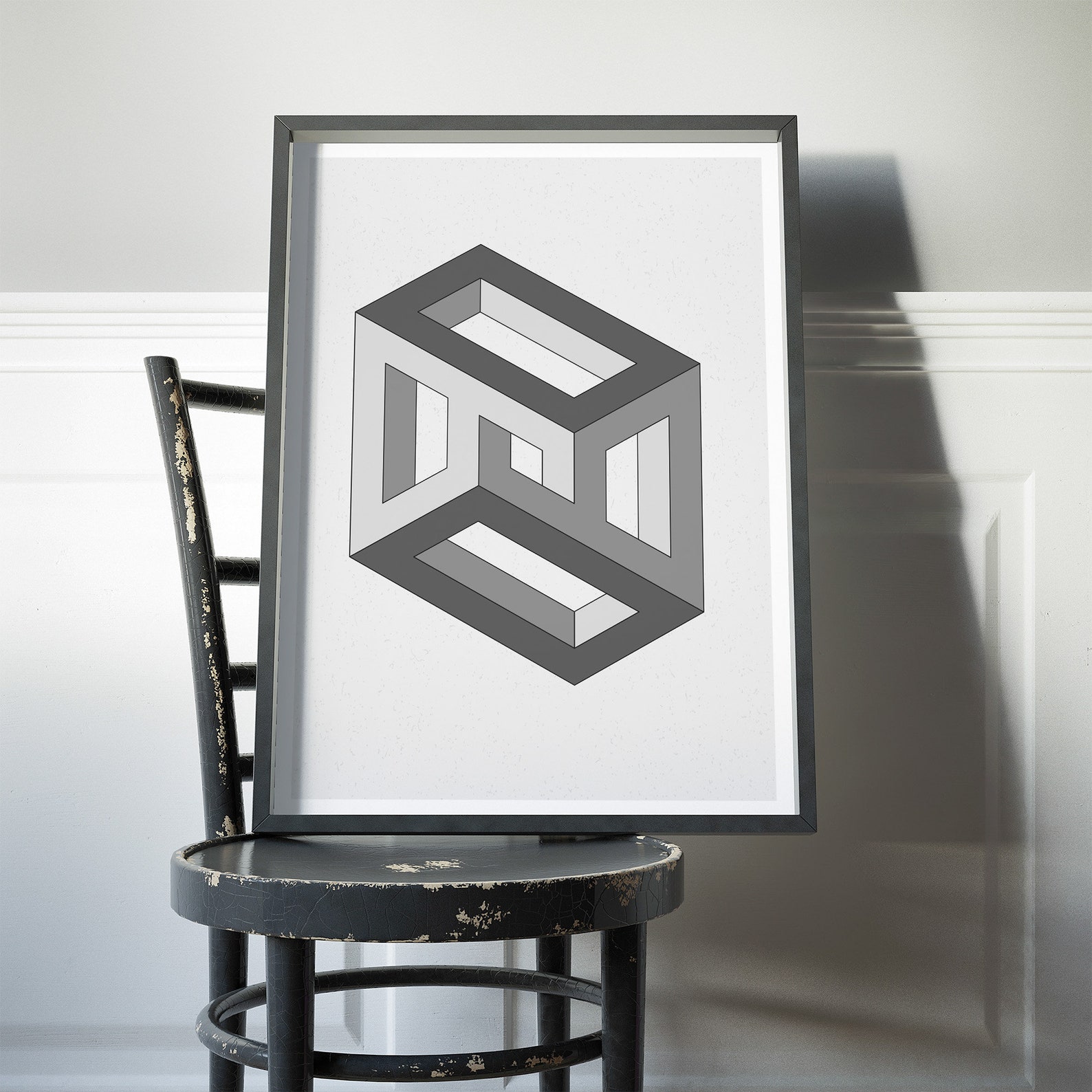 Impossible Rectangular Prism Decoration Abstract Wall Art - Etsy