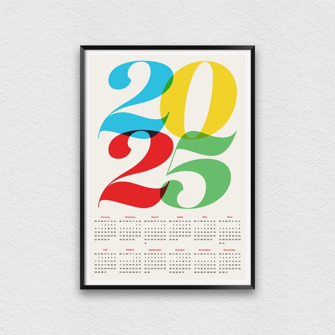 2025 Wall Calendar, Modern Minimalist Single Page Yearly Calendar for ...