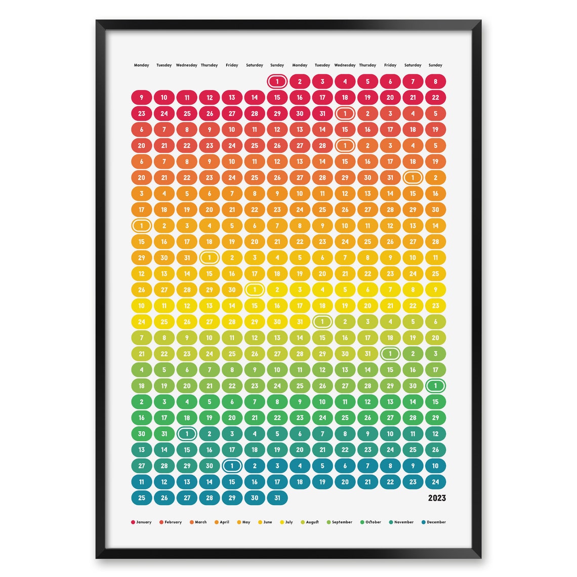 one-page-yearly-calendar-for-2023-rainbow-colored-2023-etsy