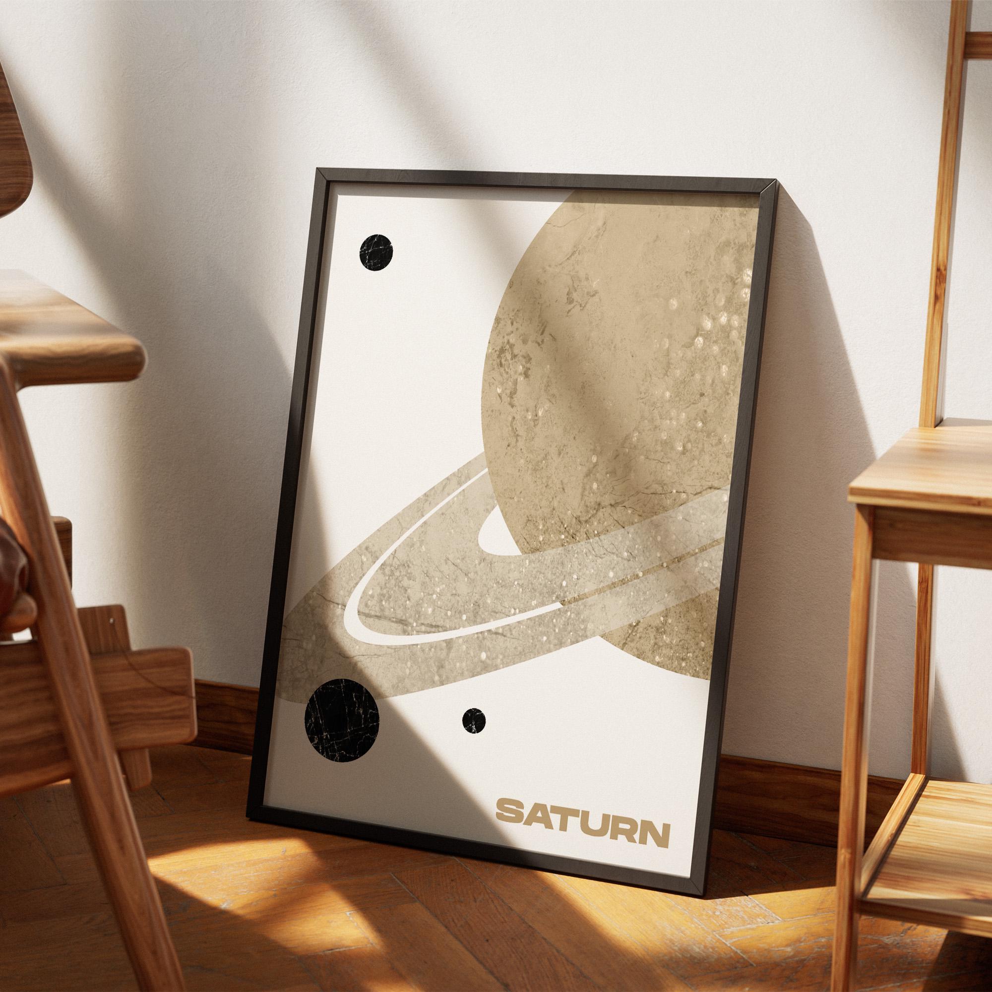Saturn Poster: Marble Texture Planet Print, Space Lover Gift - Etsy