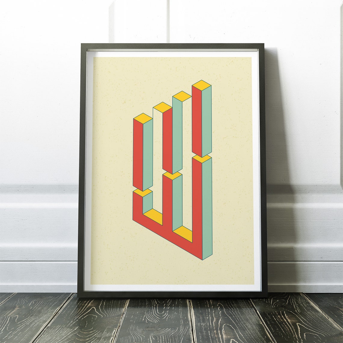 Impossible Columns Print Optical Illusion Art Impossible - Etsy