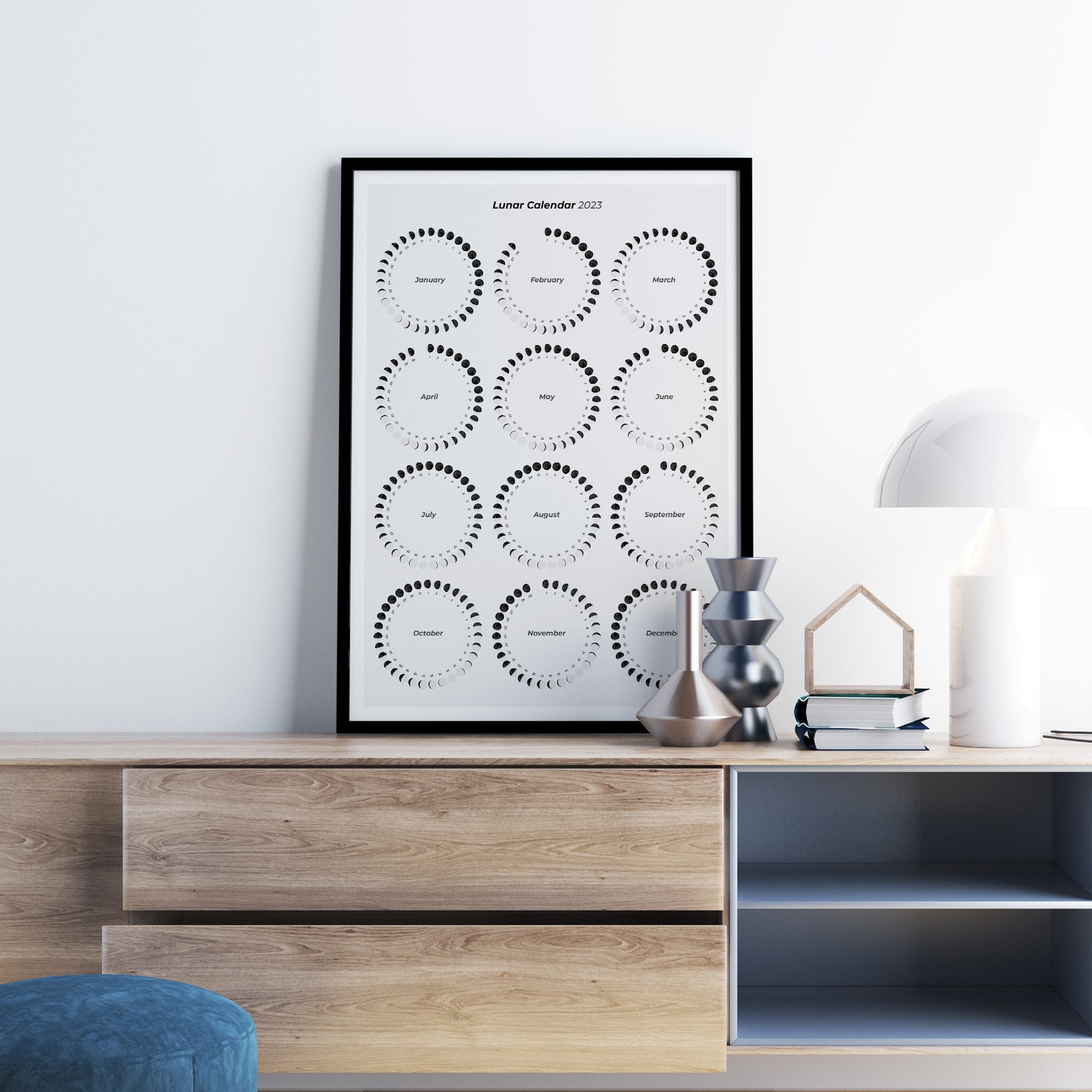2023 Lunar Calendar Poster for Living Room Decor Circular - Etsy