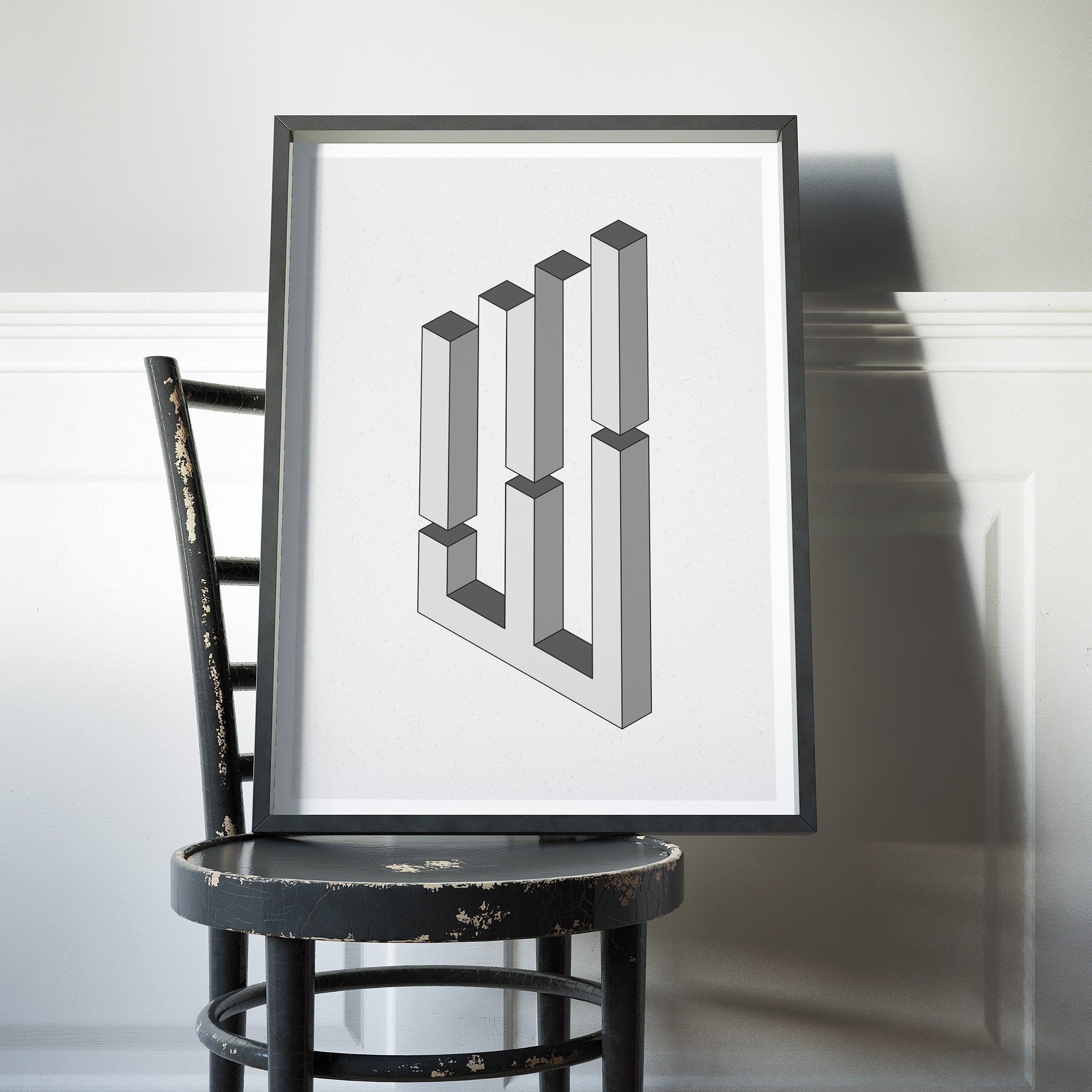 Impossible Columns Print Optical Illusion Art Impossible - Etsy Ireland