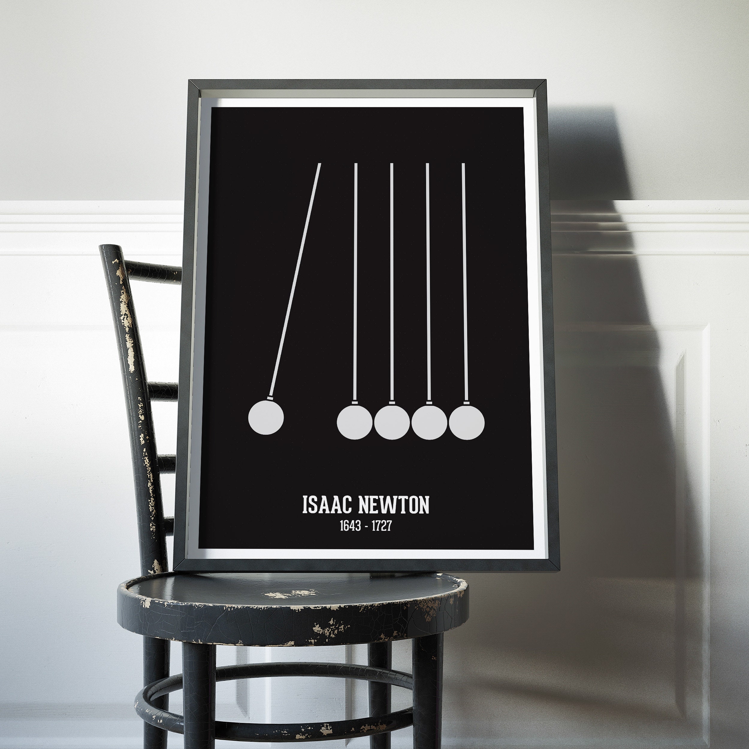 Isaac Newton Poster Newton's Cradle Print Gravity Print | Etsy UK