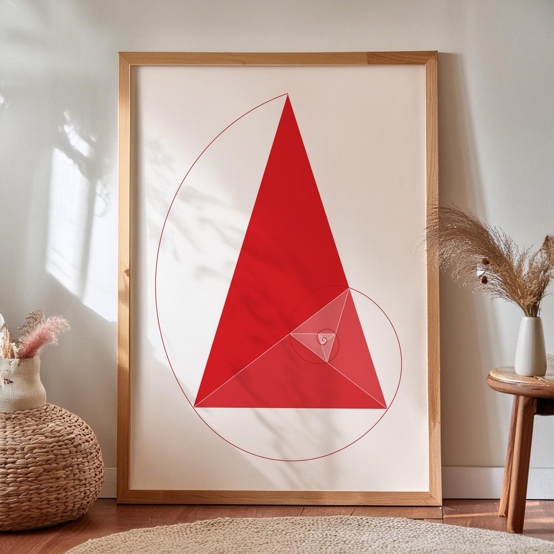 Fibonacci Triangle Print: Golden Ratio Spiral, Math Poster - Etsy