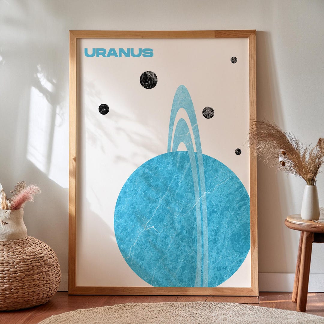 Uranus Planet Print: Marble Texture, Solar System Art - Etsy
