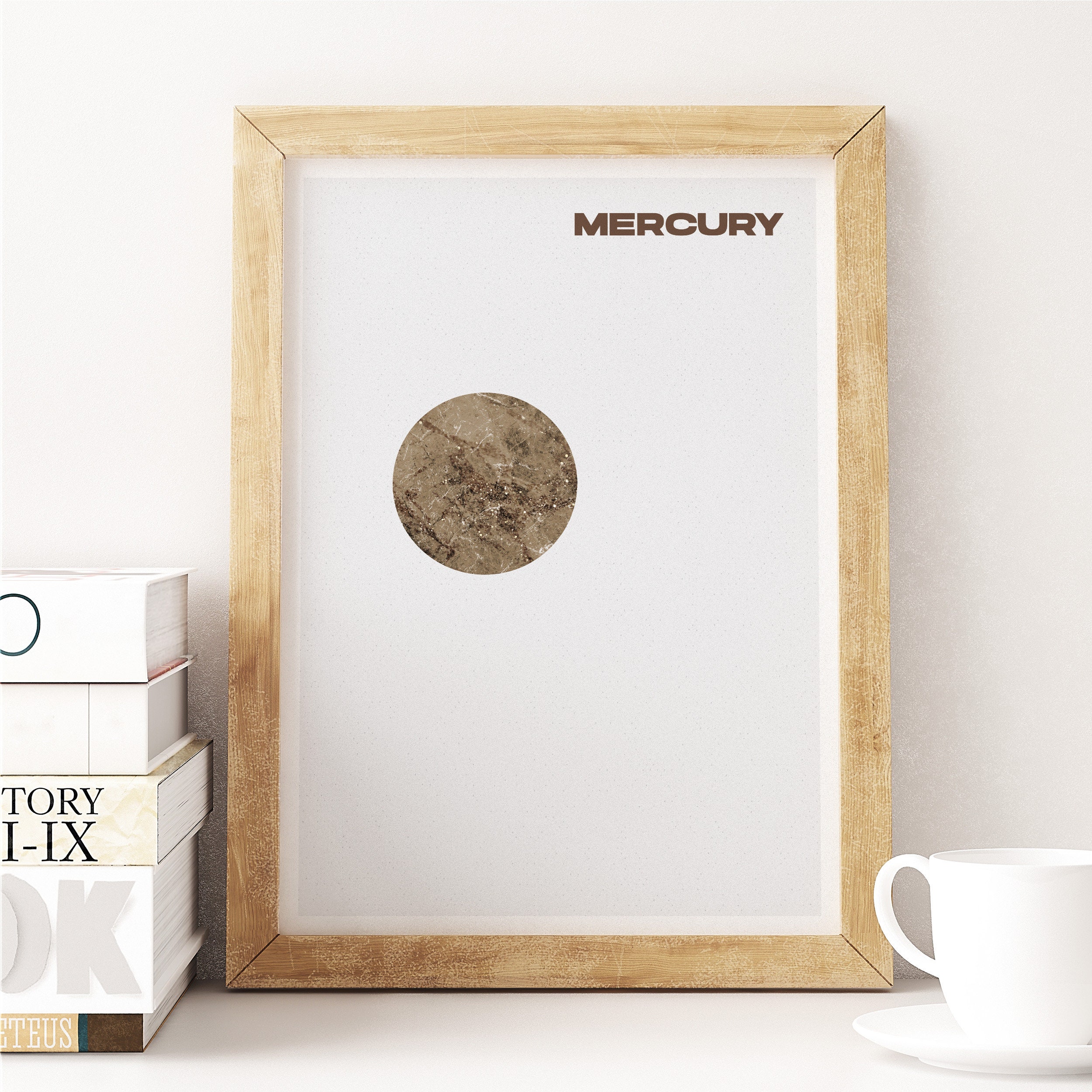 Mercury Planet Poster Marble Textured Solar System Wall Art | Etsy