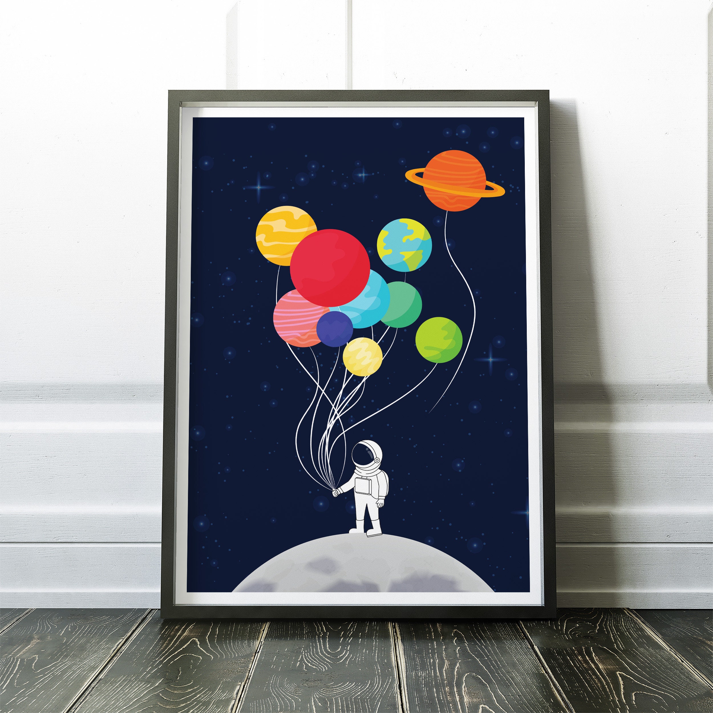Space Related Nursery Room Poster Set of 4 Astronaut Prints - Etsy
