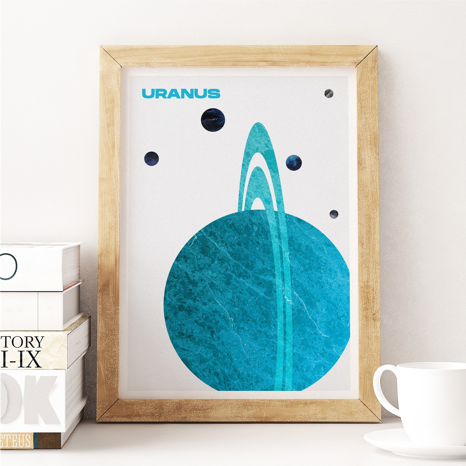 Uranus Wall Art Print Marble Planets Poster Series Solar - Etsy
