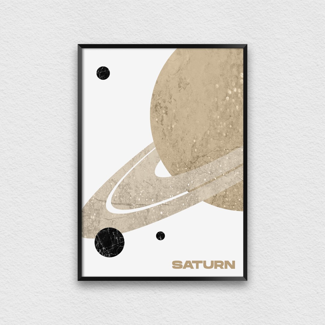 Saturn Poster With Marble Textures, Planets Poster Series, Universe ...