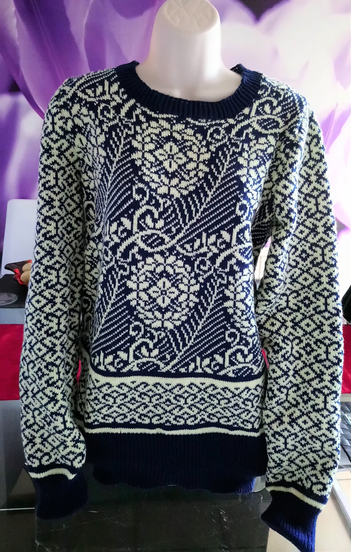 Ladies Sweater, Pullover,knitting Pattern, Blueprint,fair Isle Jumper ...