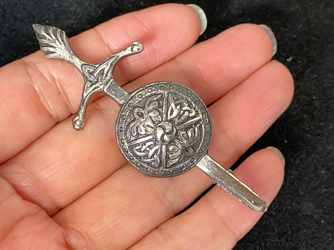 Vintage Scottish Lona Celtic Sword Shield Sterling Silver - Etsy
