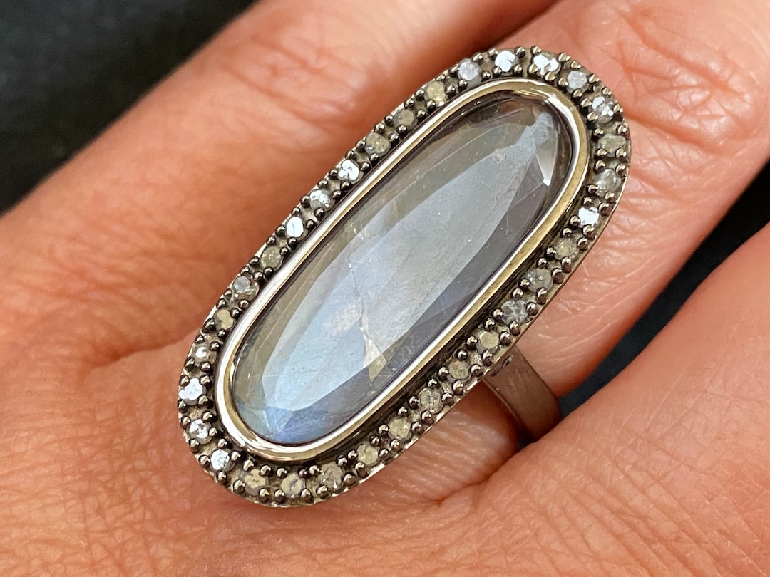Sterling Silver Labradorite Ring - Etsy