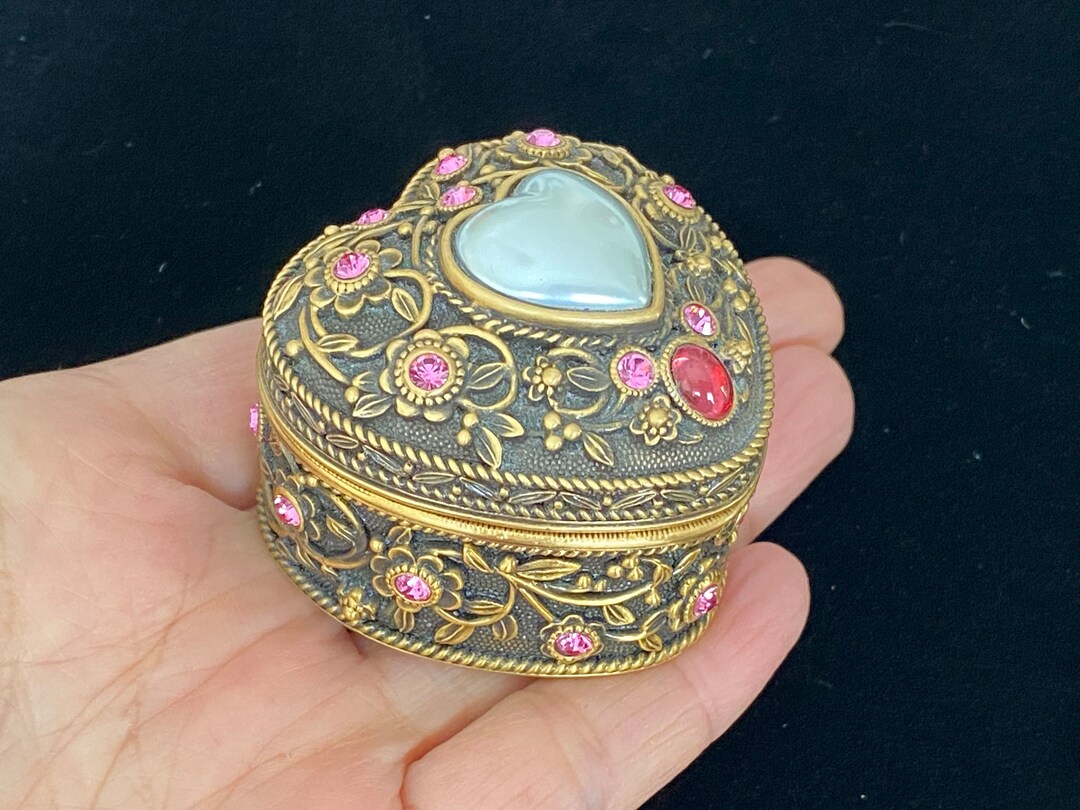 Edgar Berebi Limited Edition Heart Crystal Rhinestone Trinket Pill Box ...