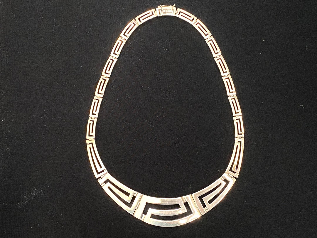 Vintage Sterling Silver Ancient Greek Eternity Key Meander Gradual Wide ...