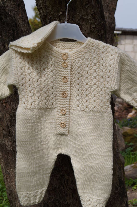 All in one piece knitted overalls merino wool | Etsy