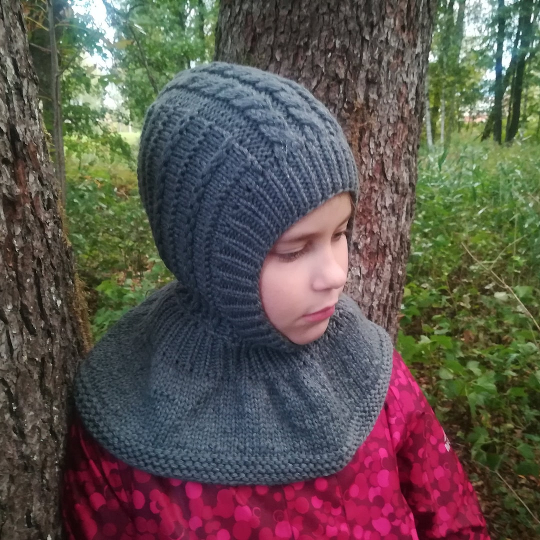 Kids Balaclava.grey Child Balaclava. Merino Wool Balaclava. Baby ...