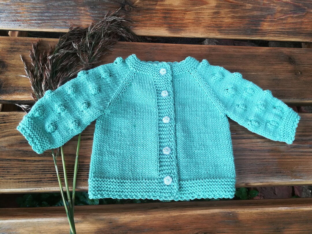 Handmade Merino Wool Baby Cardigan: Popcorn Knit Sweater - Etsy
