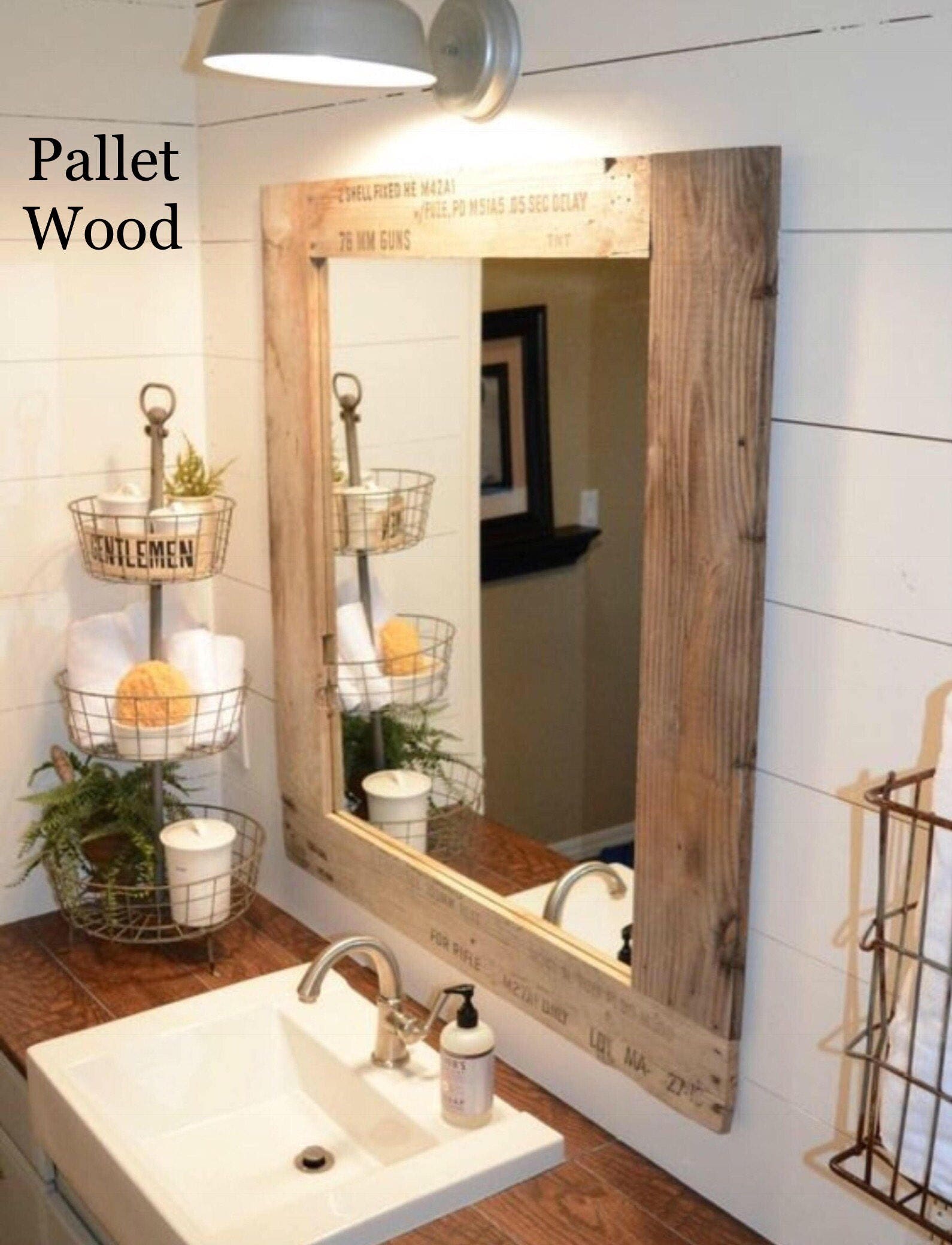 Vanity Mirror-bathroom Mirror Rustic, Farmhouse Style Mirror - Etsy