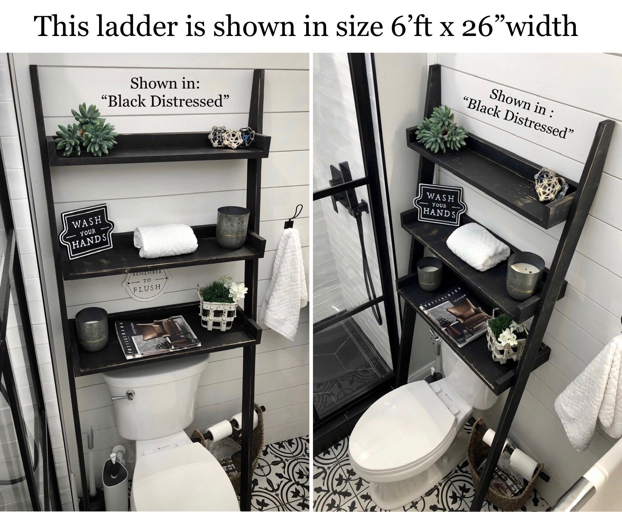 Rustic Toilet Shelf Ladder - Etsy