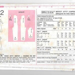 Vintage 1970's Simplicity 9142 Jiffy Jumpsuit Sewing Pattern Size 10 ...