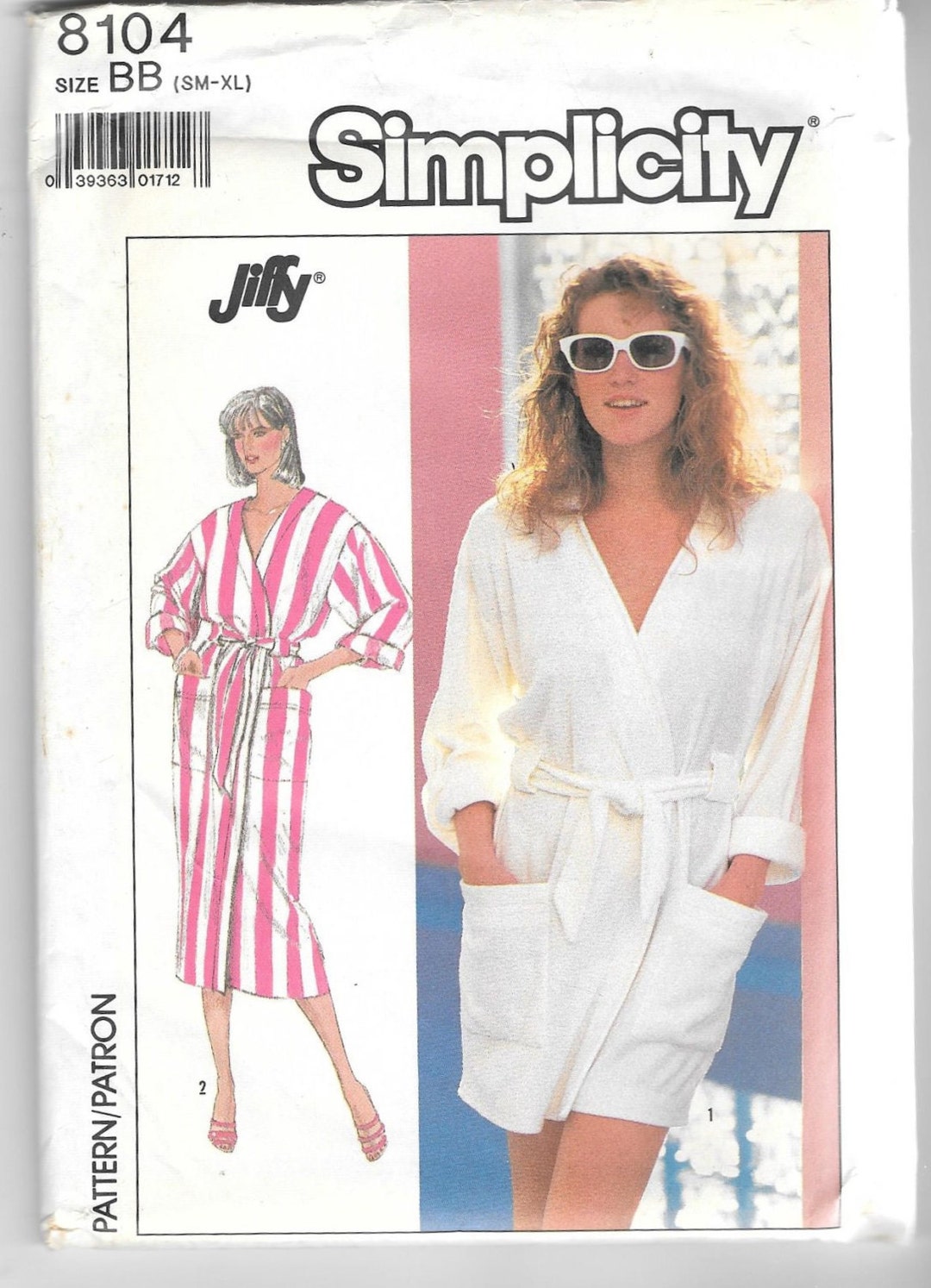 Simplicity 8104 Beach Robe Cover up in Two Lengths Sewing Pattern Sm-xl ...