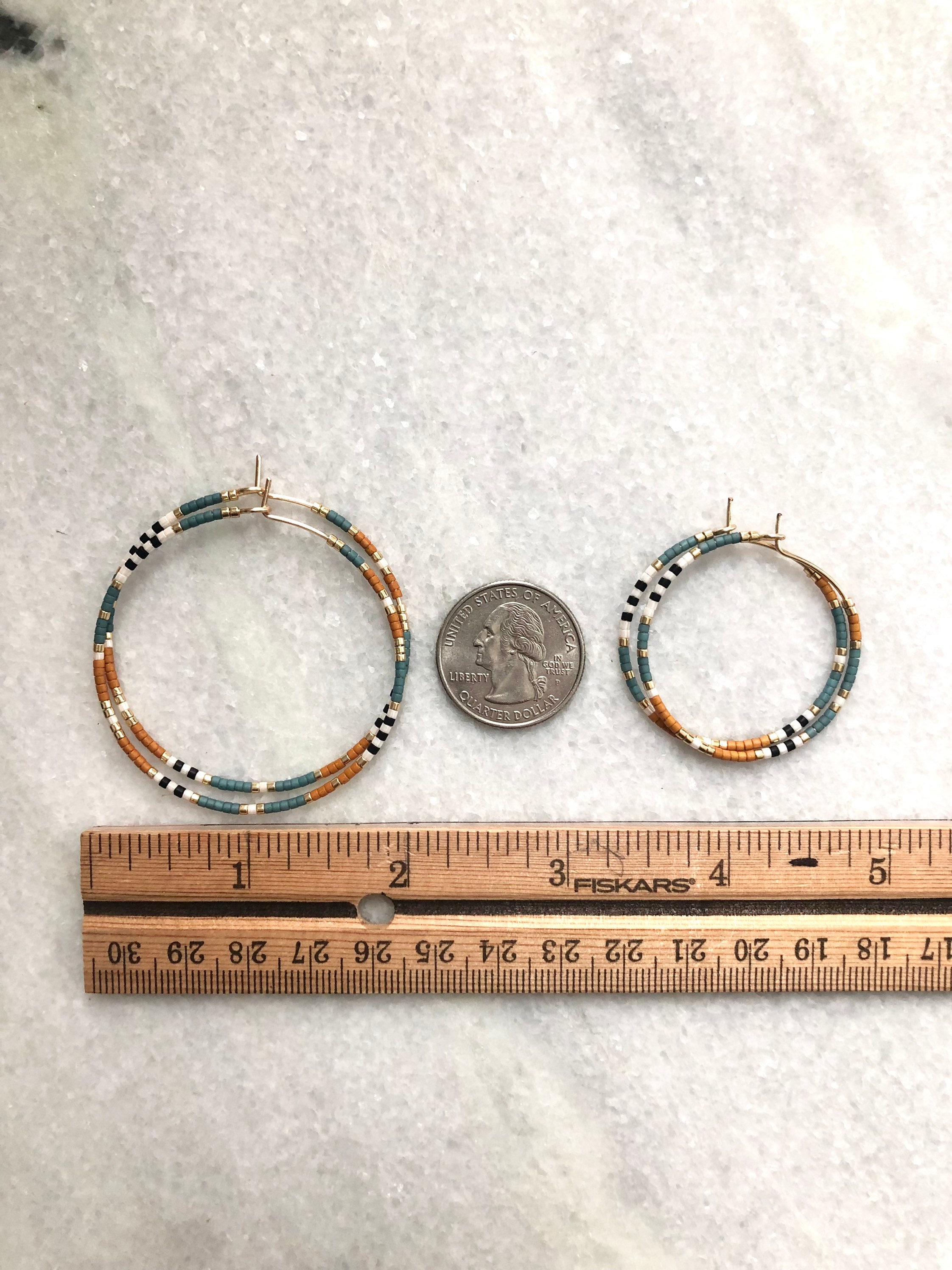 Large Colorful Hoop Earrings Dainty Hoop Earrings Multi | Etsy