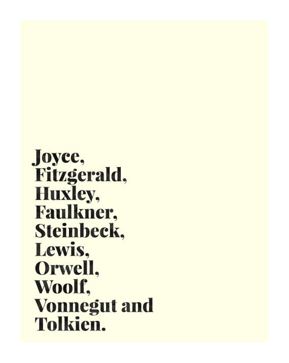 Printable Author Posters Gift for Authors Literary Gifts - Etsy