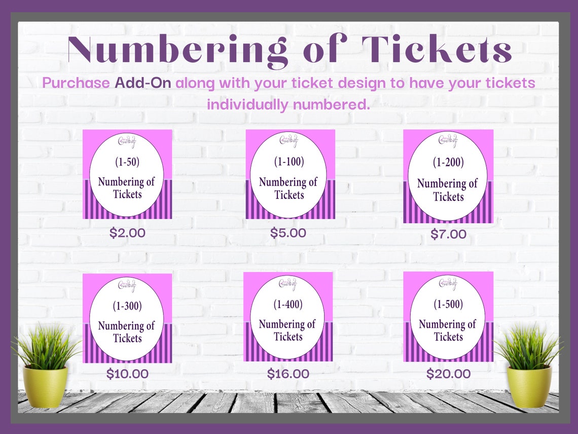Sequential Numbering of Tickets Add-on for Raffle Drawings, Enter to ...