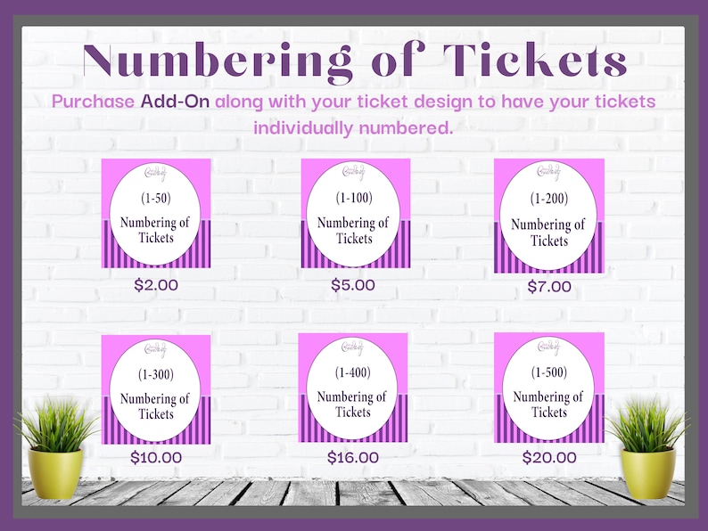 Sequential Numbering of Tickets Add-on for Raffle Drawings, Enter to ...