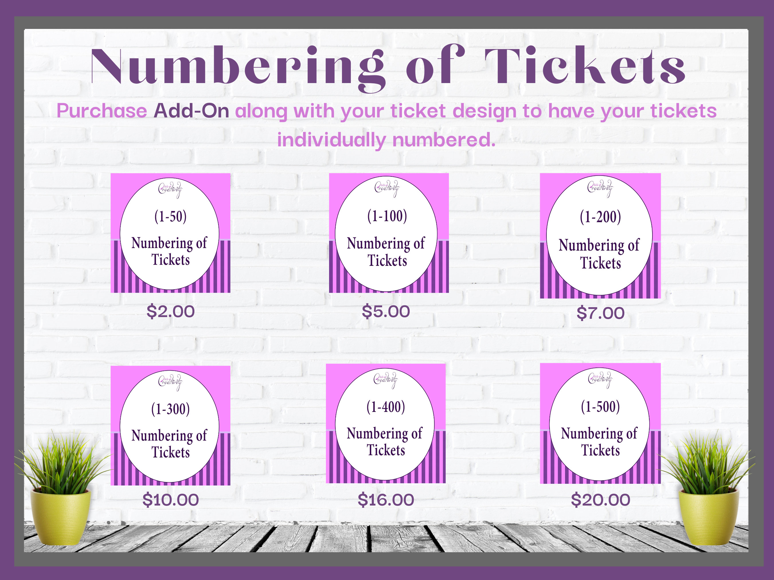Sequential Numbering of Tickets Add-on for Raffle Drawings, Enter to ...