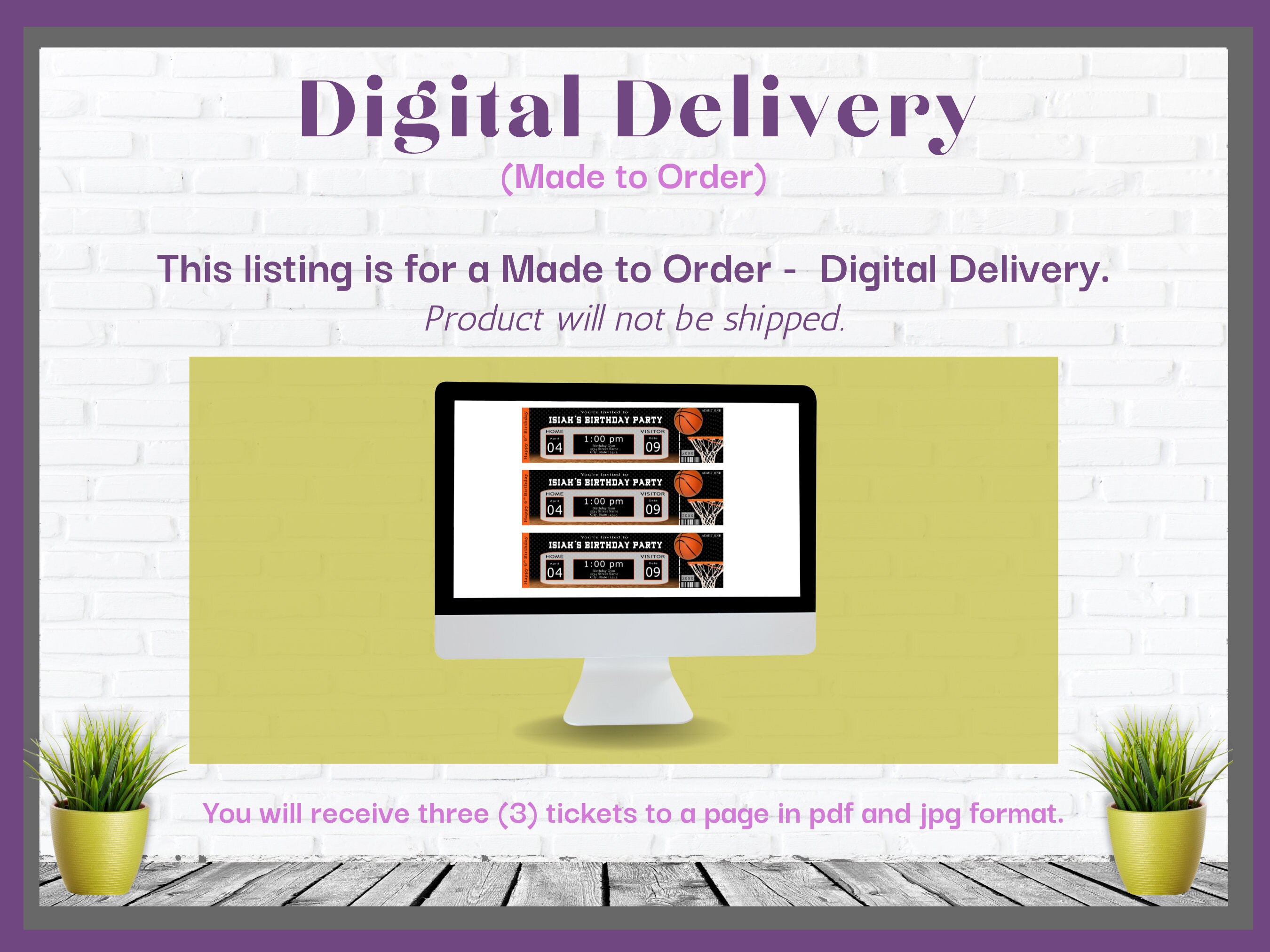 Basketball Birthday Party Invitation Ticket; Basketball Score Board ...