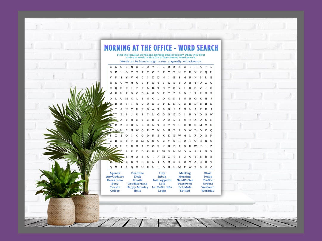 Office Party Game, Word Search, for Teambuilding Activities, New Hire ...