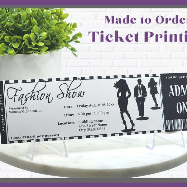 Fashion Show Event Ticket Template - Etsy