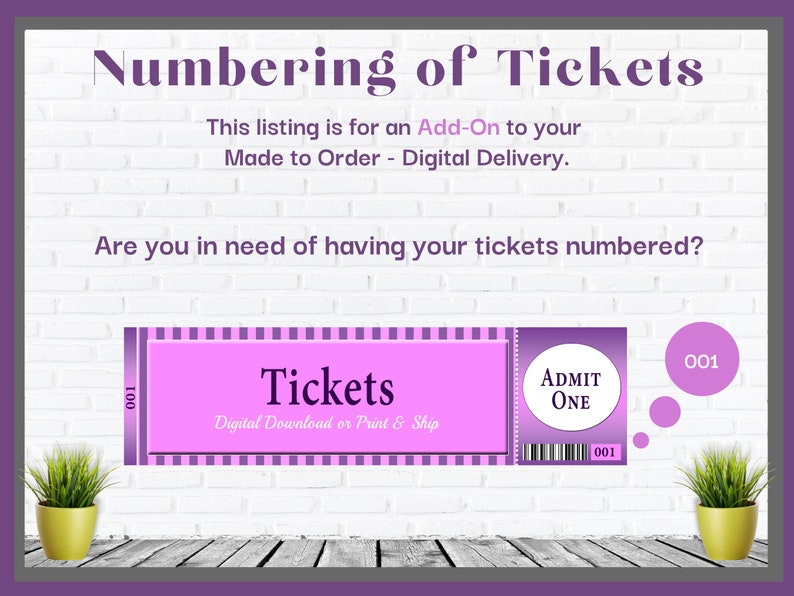 Sequential Numbering of Tickets Add-on for Raffle Drawings, Enter to ...