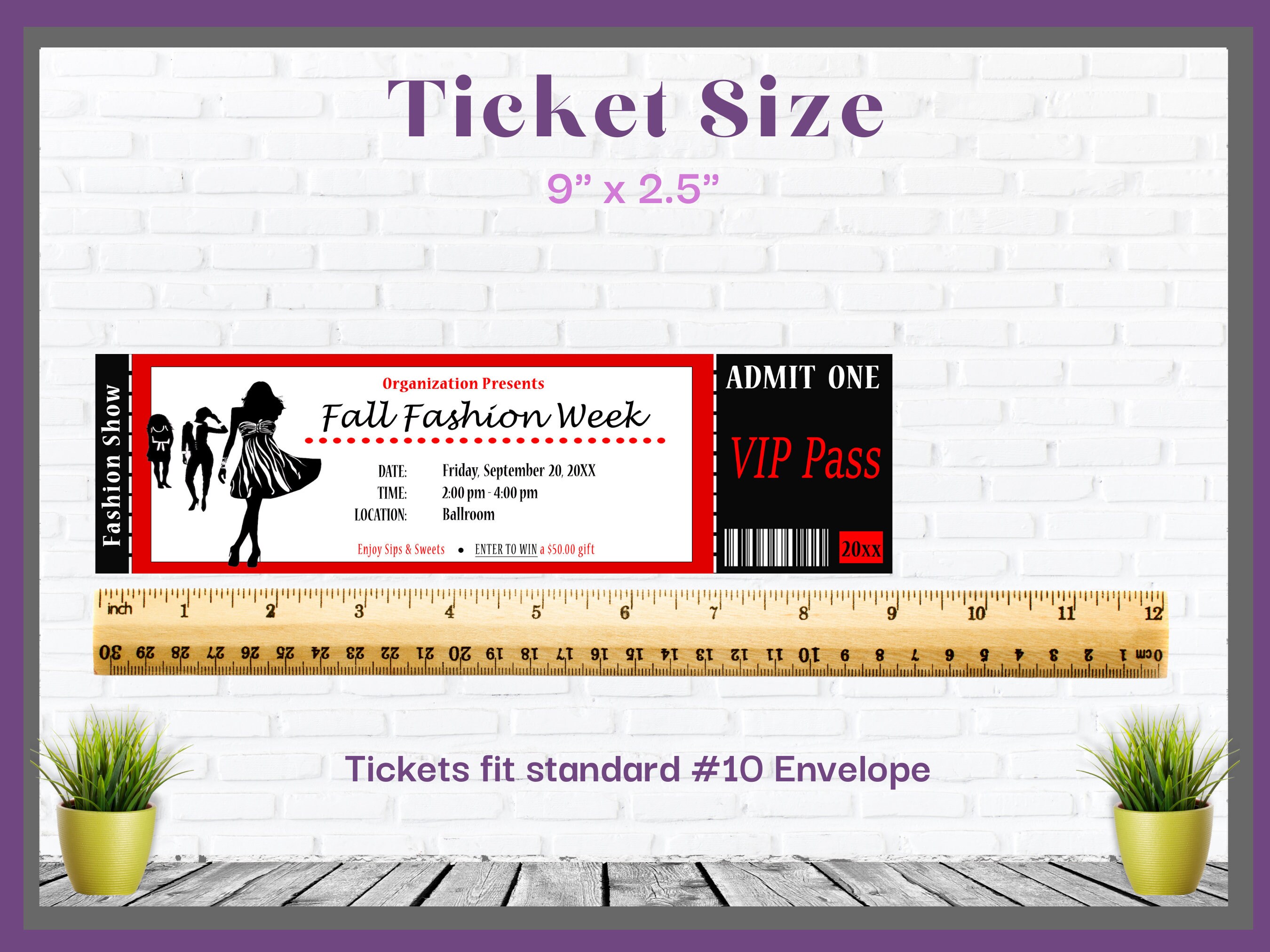 Fashion Show Ticket Invitation; Red and Black Fashion Show Ticket ...