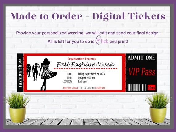 Fashion Show Ticket Printing