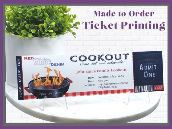 Independence Day Cookout Ticket Invitation 4th of July - Etsy