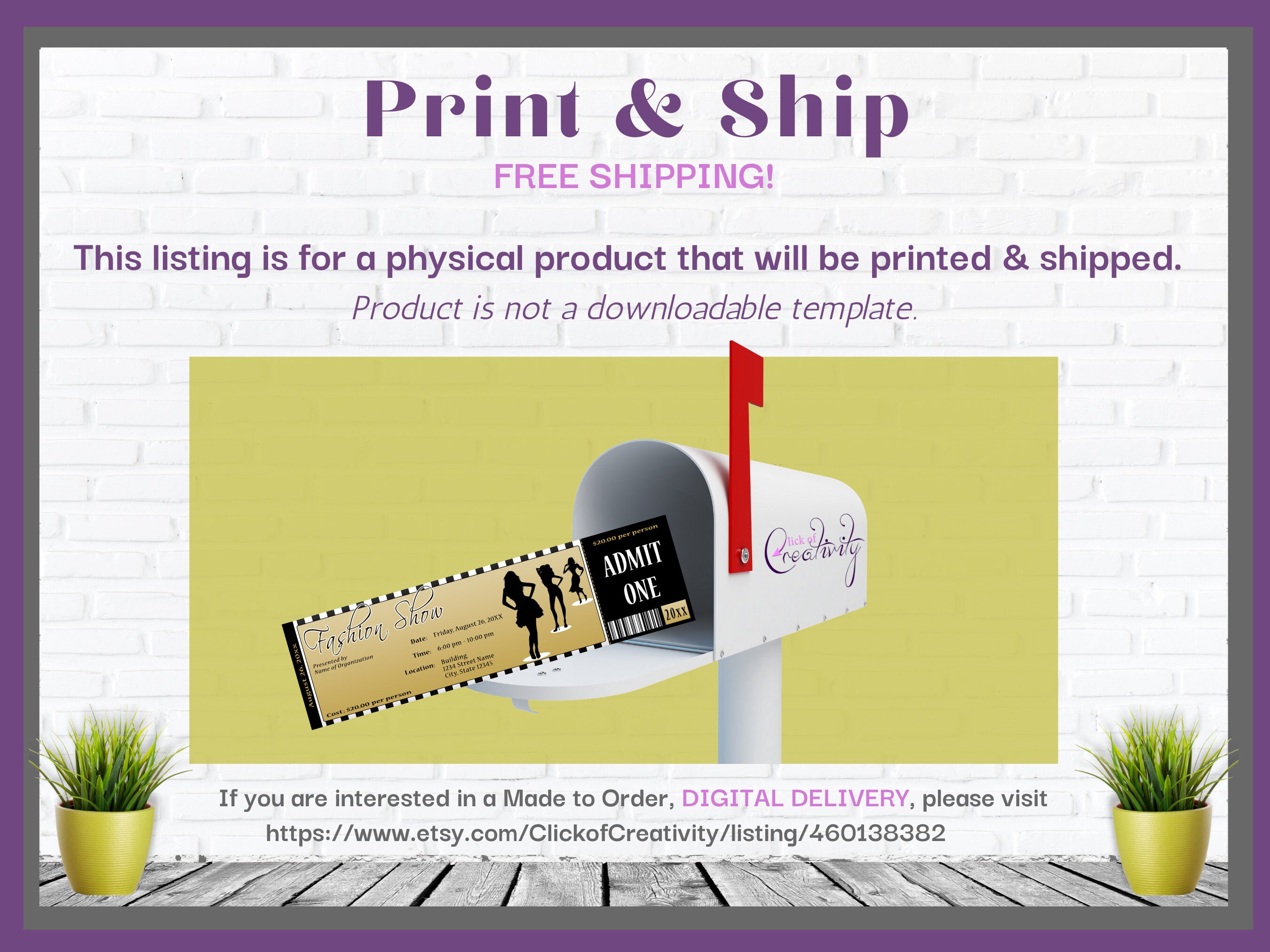 Fashion Show Ticket Invitation; Black and Gold Fashion Show Ticket ...