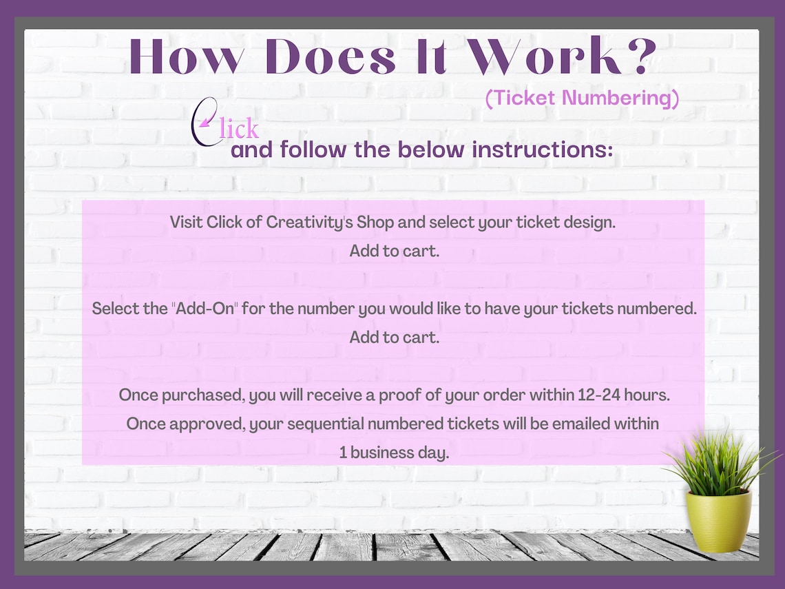 Sequential Numbering of Tickets Add-on for Raffle Drawings, Enter to ...