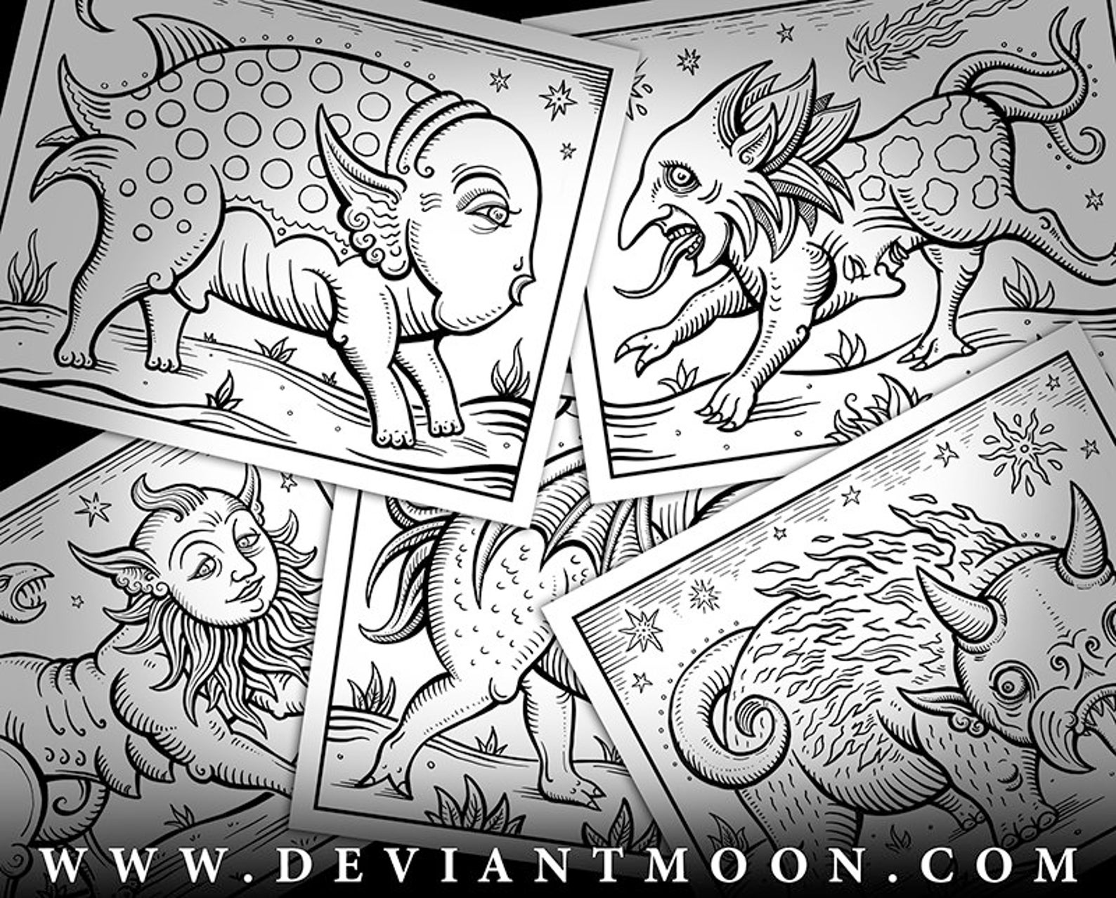 Beasties Coloring Book. (deviant Moon Inc. Patrick Valenza) PREORDER EST: May 6th Ship - Etsy