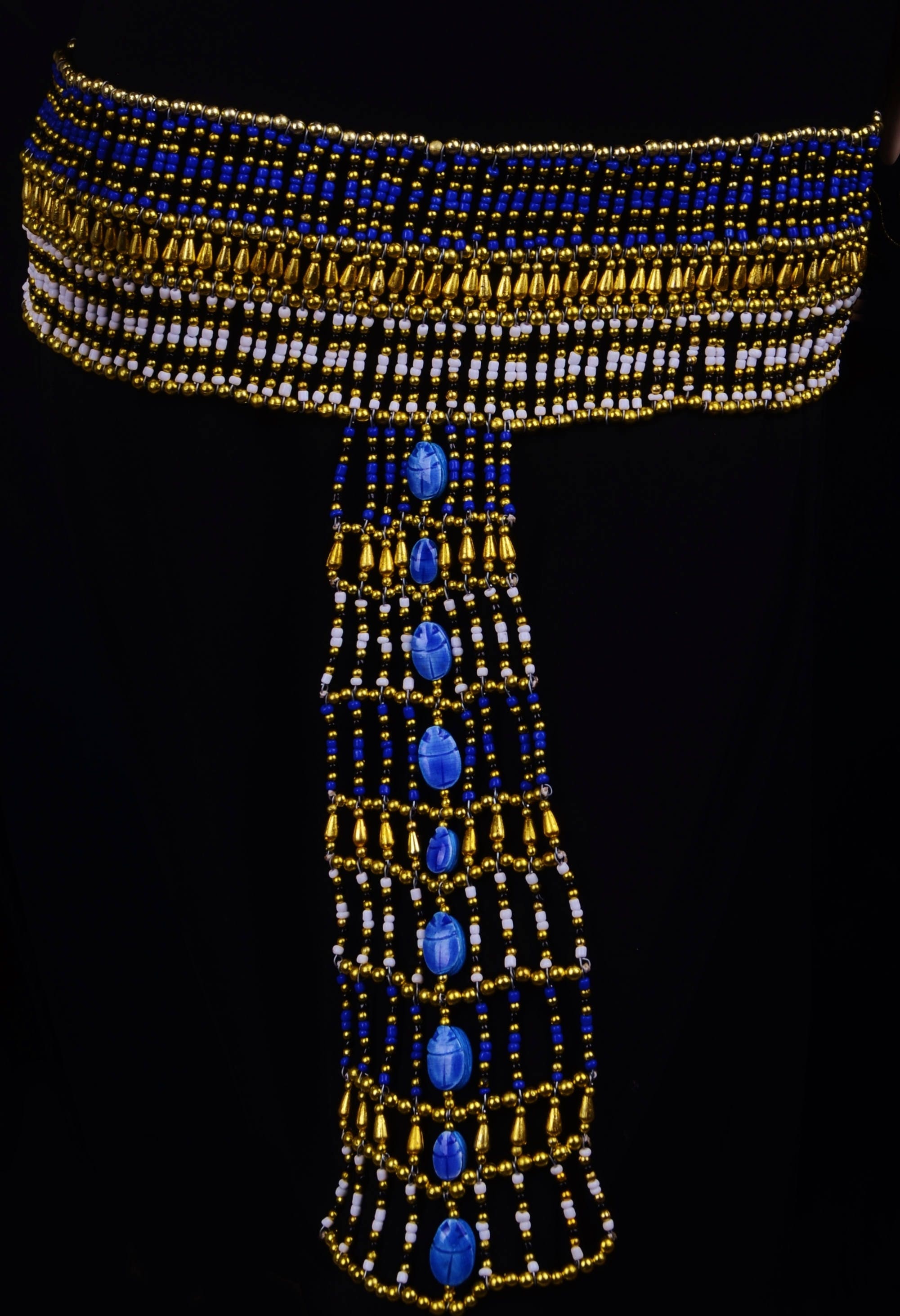 Egyptian Cleopatra Beaded Necklace and Belt Costume Set - Etsy UK