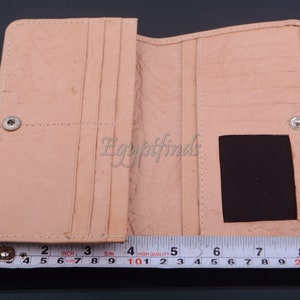Egyptian Hand Made Genuine Leather Ankh Life Key Women's Wallet Purse ...
