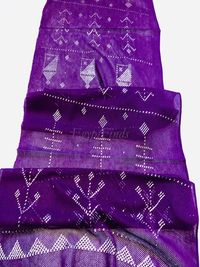 Egyptian Assiut Assuit Tulle Purple Wide Shawl Wrap Veil | Etsy