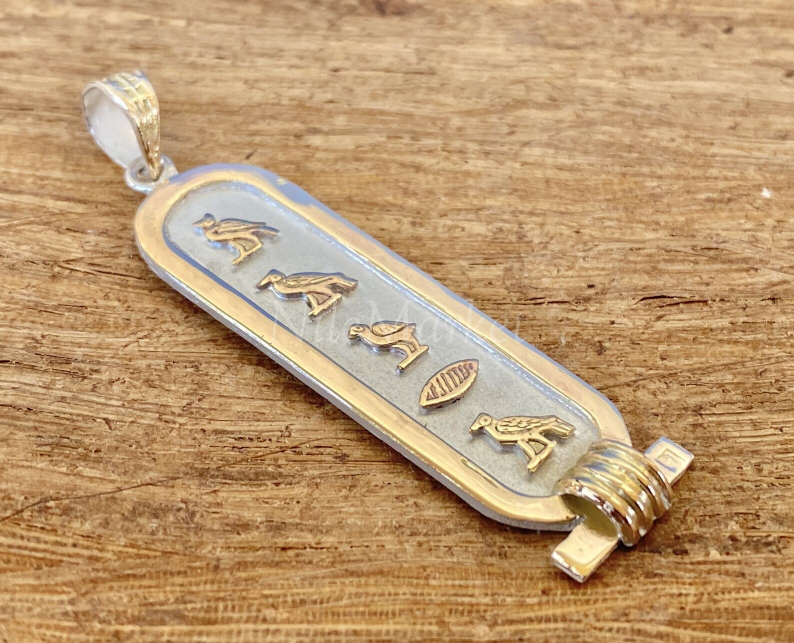 Personalized Cartouche With Solid 9K Gold Frame And Letters | Etsy