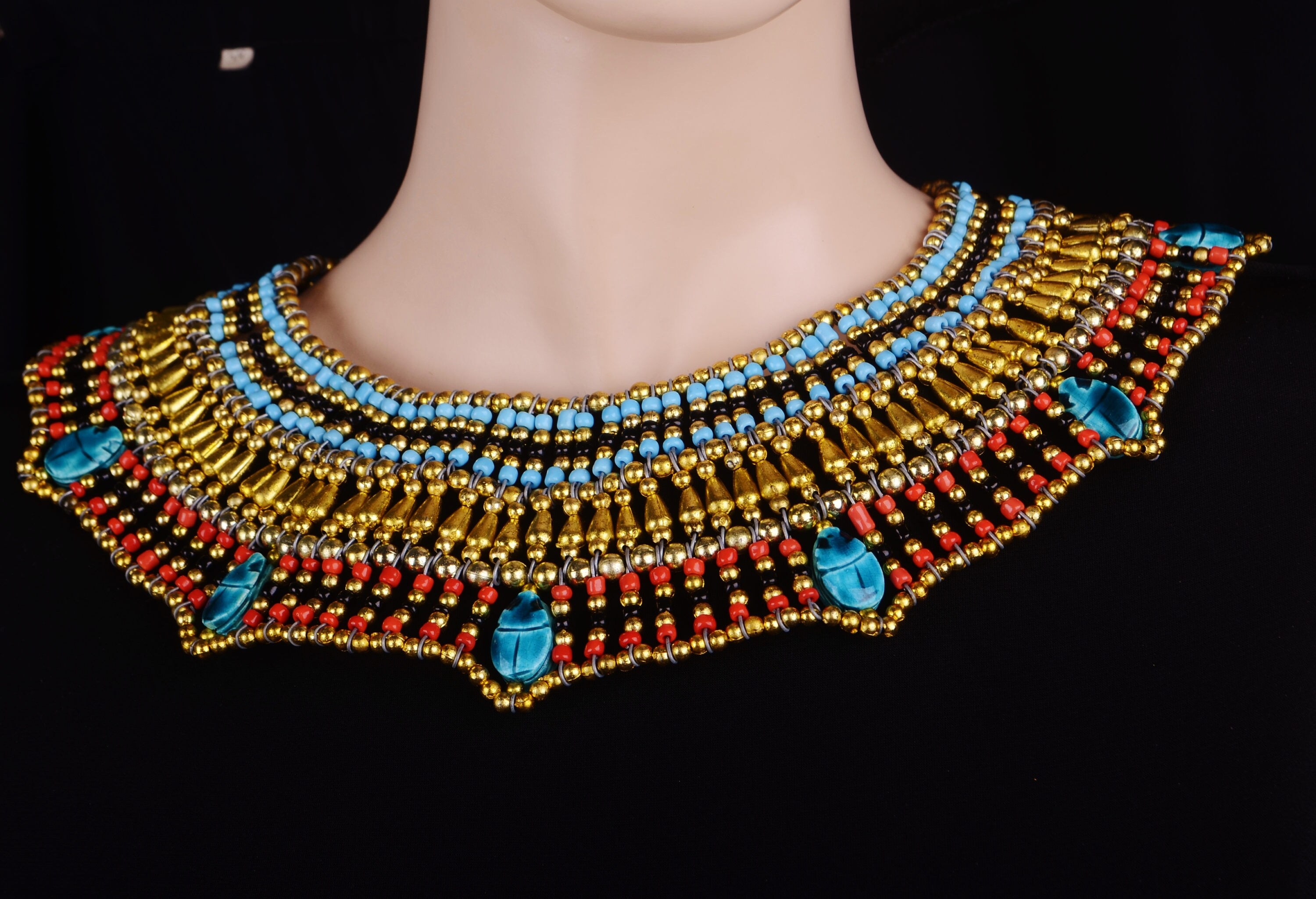 Egyptian Cleopatra Beaded Necklace and Belt Costume Set - Etsy