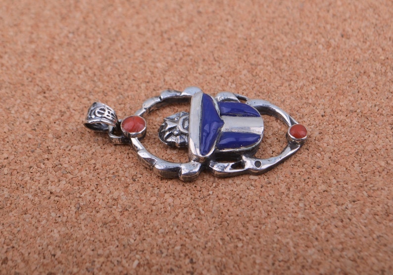 Unique Egyptian Hand Made Sterling Silver Inlaid Scarab Charm - Etsy
