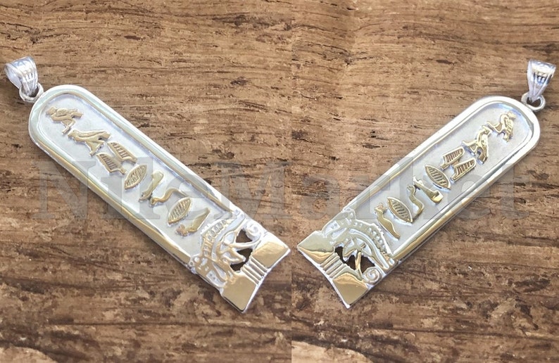 Egyptian Personalized Sterling Silver Double Sided Cartouche - Etsy