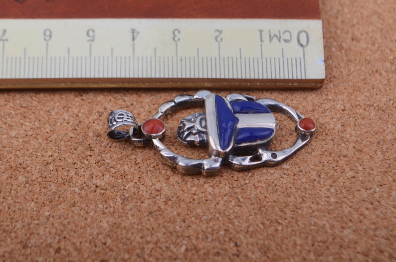 Unique Egyptian Hand Made Sterling Silver Inlaid Scarab Charm - Etsy